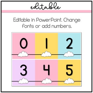 Classroom Number Line Display | Pastel Classroom Decor | Negatives - Etsy