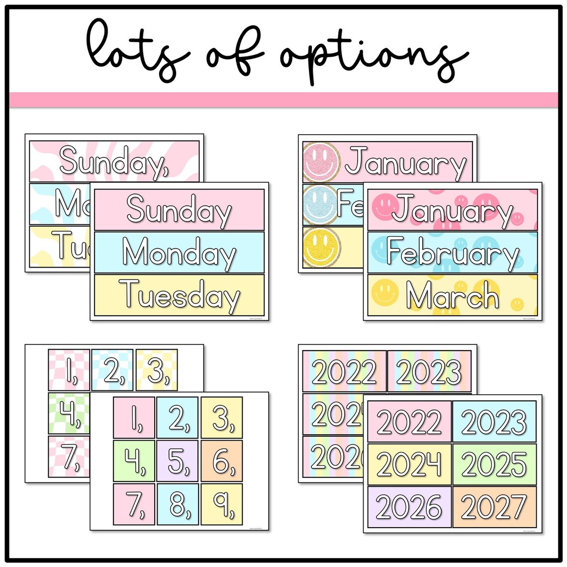Retro Pastel Flip Calendar | Varsity Patch - Etsy