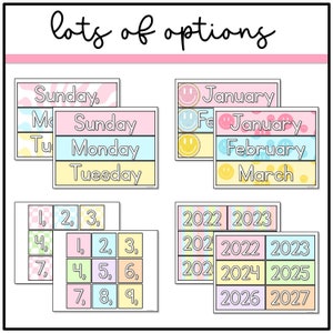 Retro Pastel Flip Calendar | Varsity Patch - Etsy