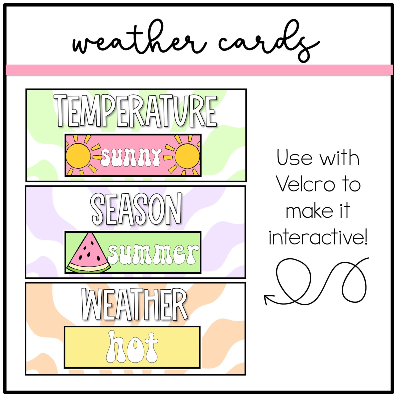 Retro Pastel Calendar Pocket Chart Happy Classroom Decor - Etsy