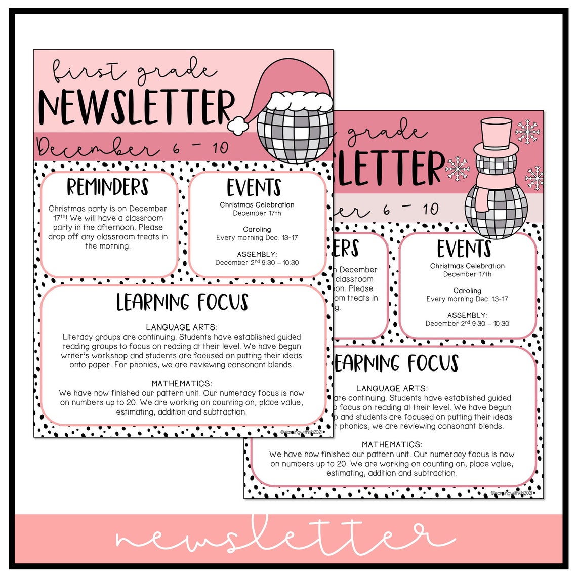 Pink Christmas Classroom Decor Bundle, Bulletin Board, Posters ...