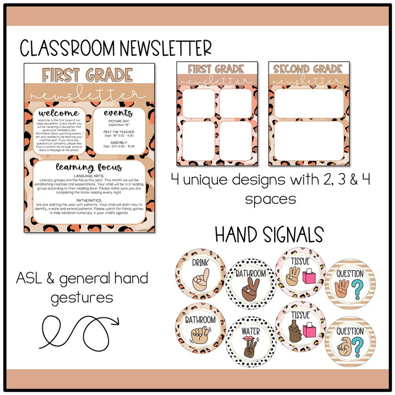 MODERN LEOPARD Classroom Decor Bundle | Editable | Cheetah | Boho Chic ...