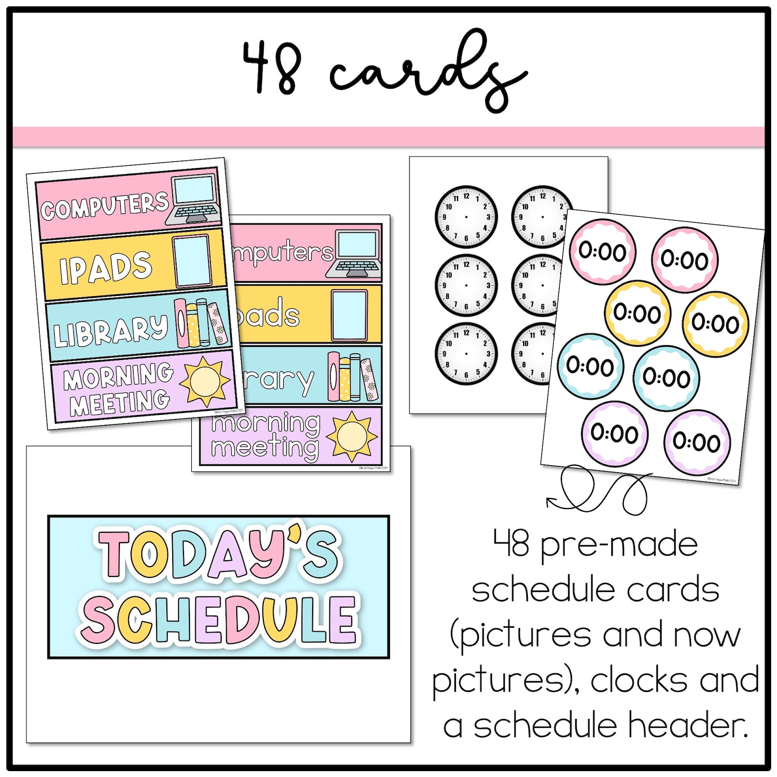 Pastel Classroom Schedule, Editable Template, Classroom Management ...