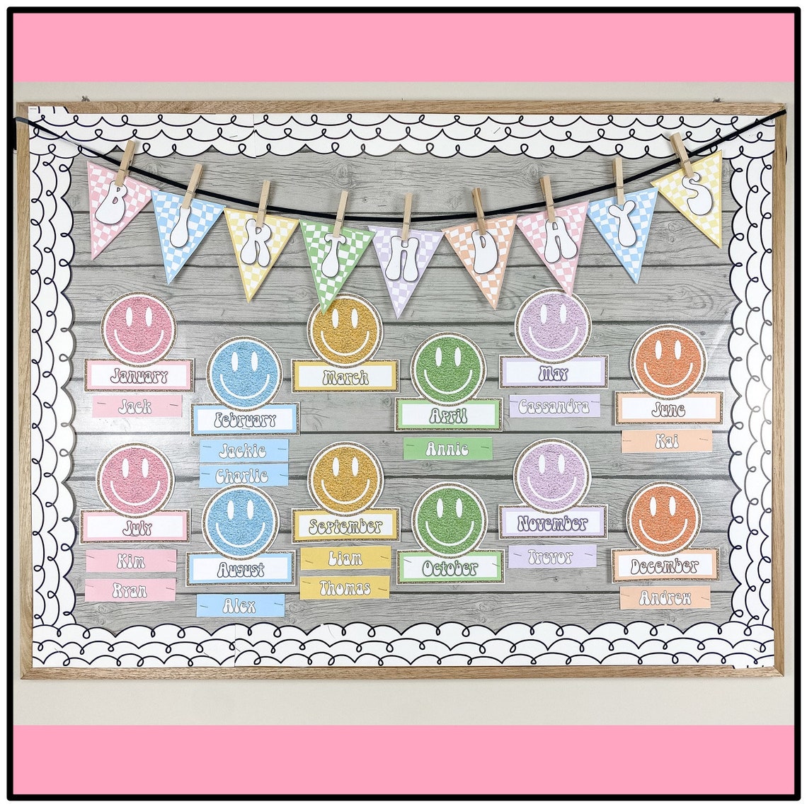 Retro Pastel Birthday Display | Happy Classroom Decor - Etsy