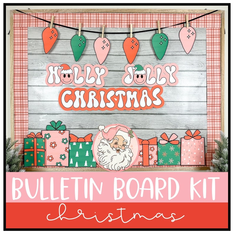 Christmas Bulletin Board Kit Classroom Decor Retro - Etsy
