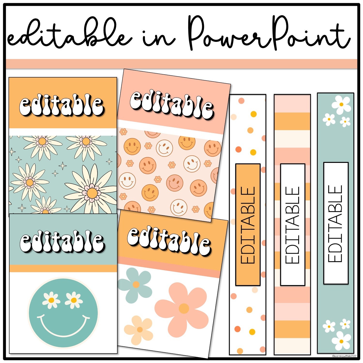 Boho Retro Binder Covers Editable Daisy Classroom Decor - Etsy