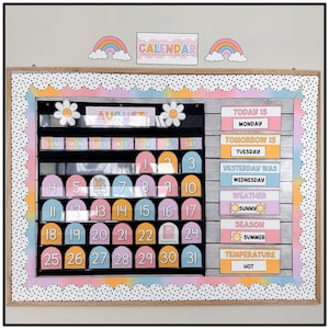 Classroom Calendar Display | Pocket Chart | Pastel Dreams | Editable ...