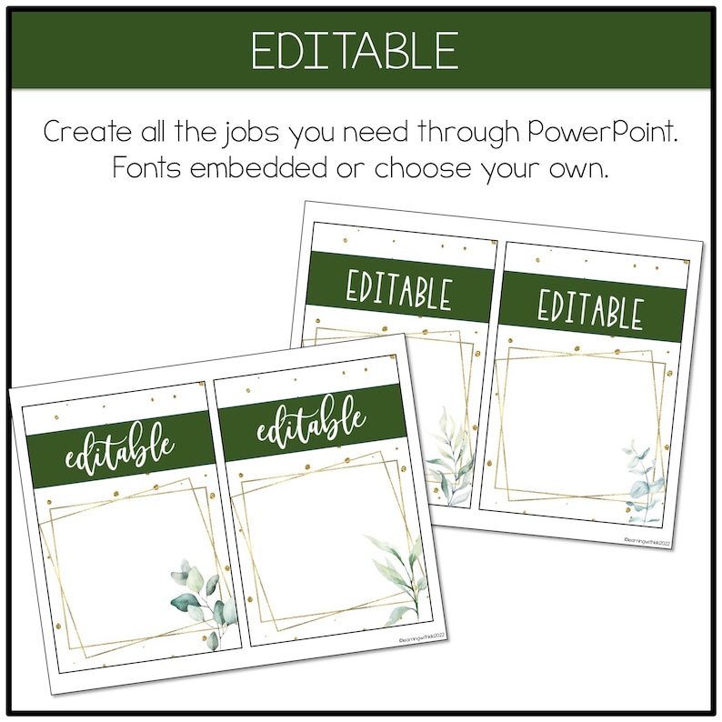 Eucalyptus Classroom Decor | Classroom Jobs for Students | Printables ...