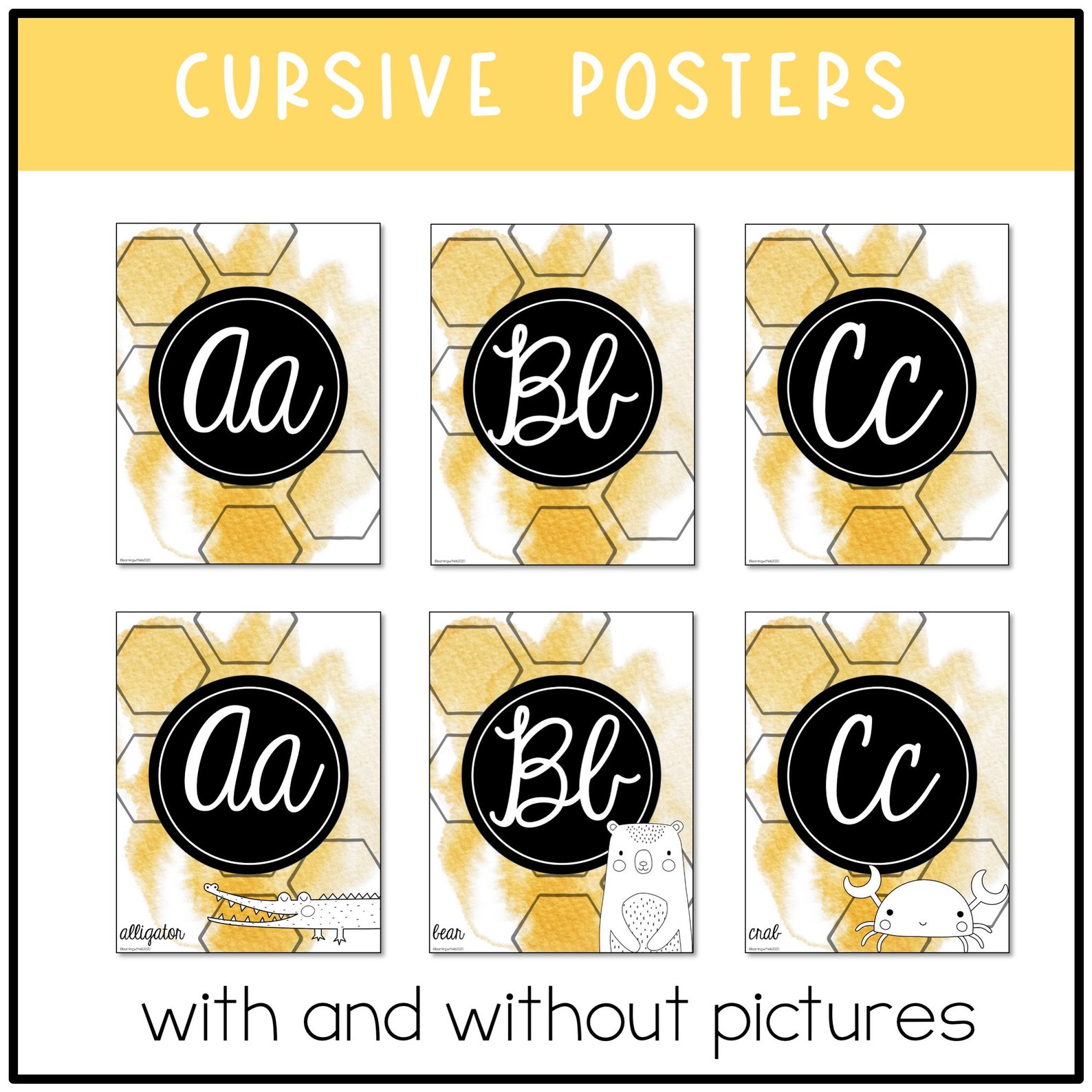Bee Classroom Decor Alphabet Posters Number Posters Word - Etsy