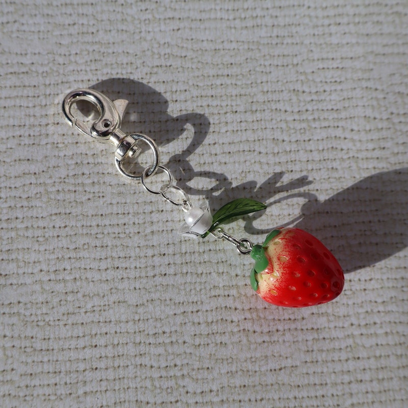 Strawberry Keychain - Etsy