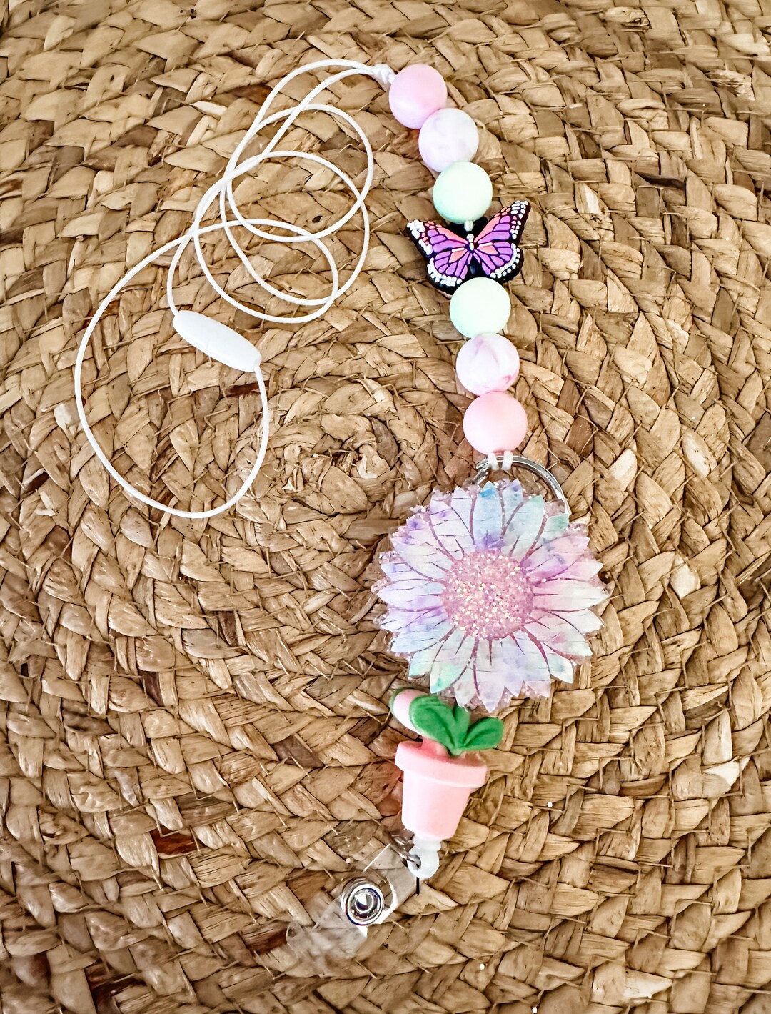 Sunflower Lanyard, Unique Lanyard Flower, Custom Lanyard, Birthday Gift ...