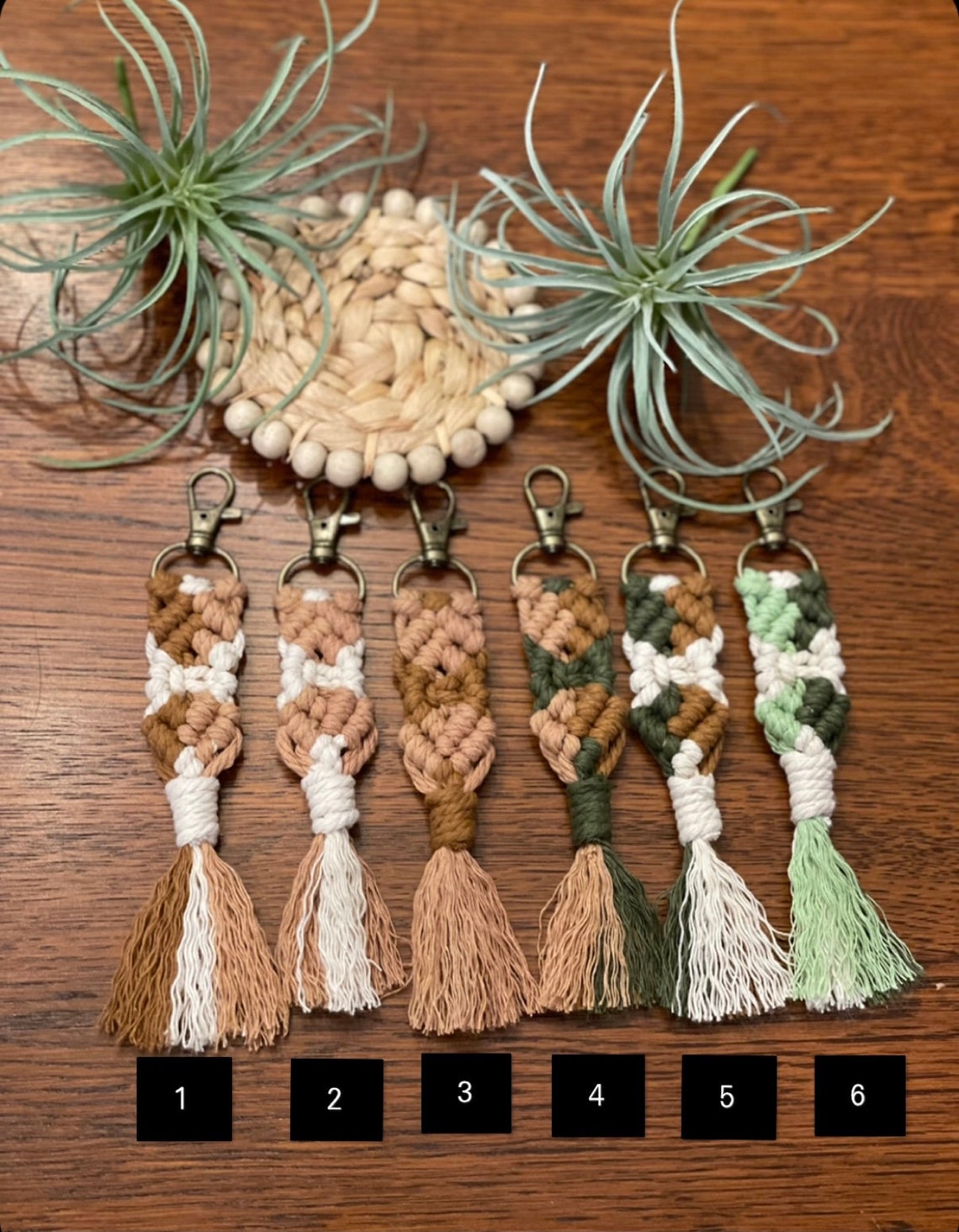 Multi Color Macrame Diamond Keychain - Etsy