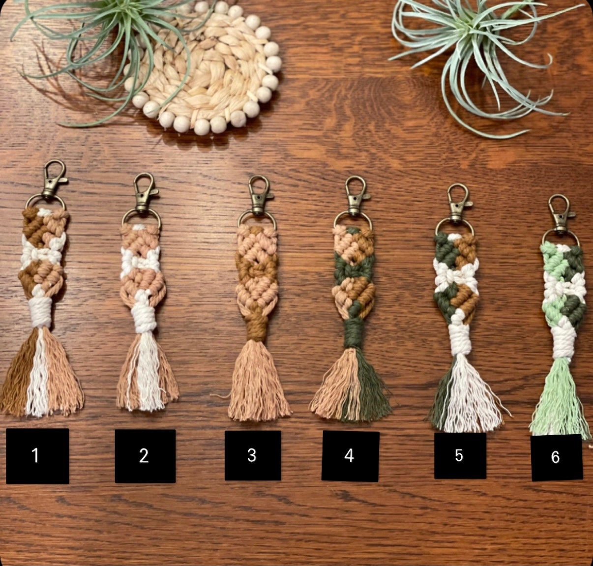 Multi Color Macrame Diamond Keychain - Etsy