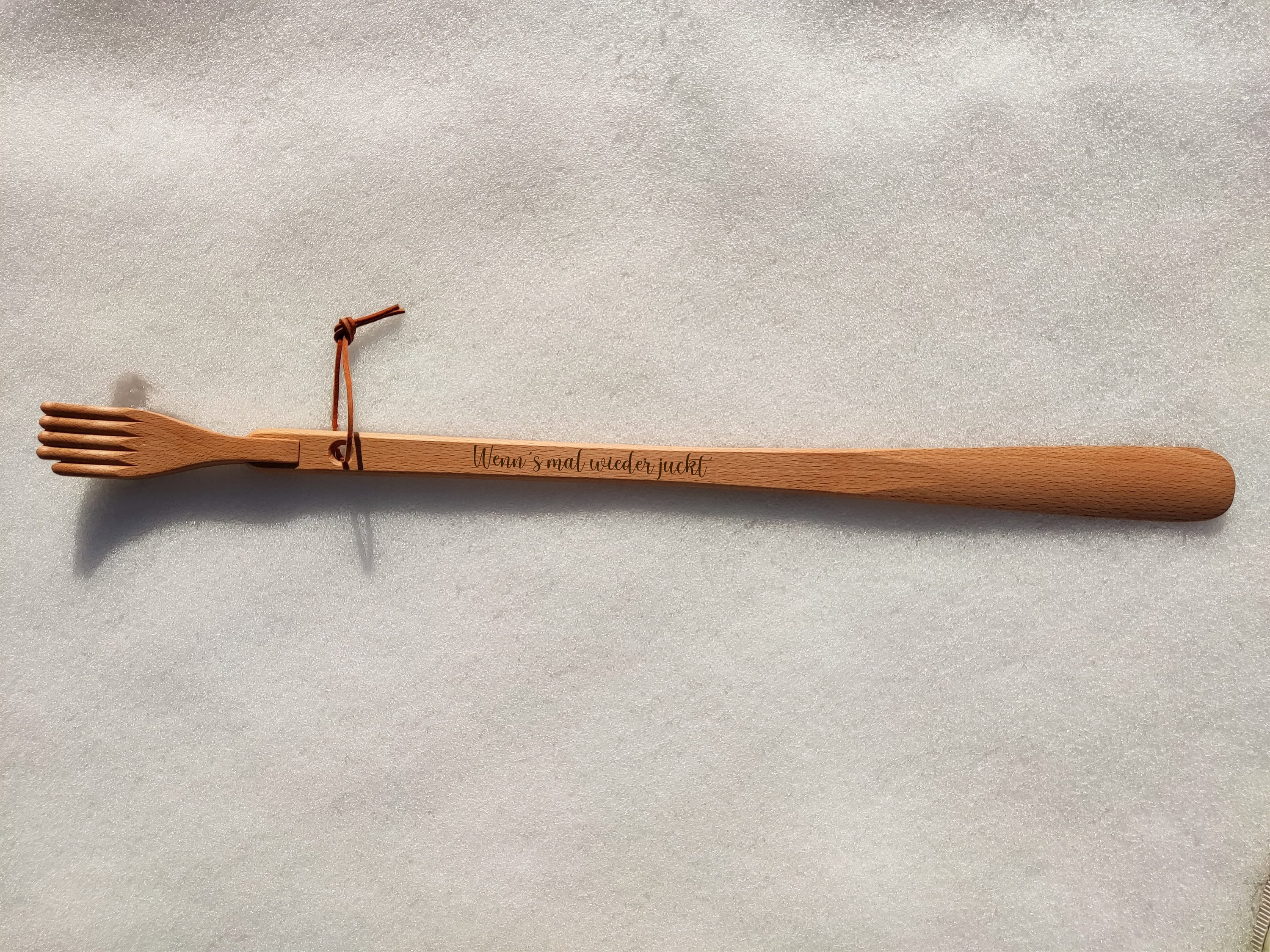Personalized Wooden Back Scratcher and Shoehorn, With Engraving, Oiled ...