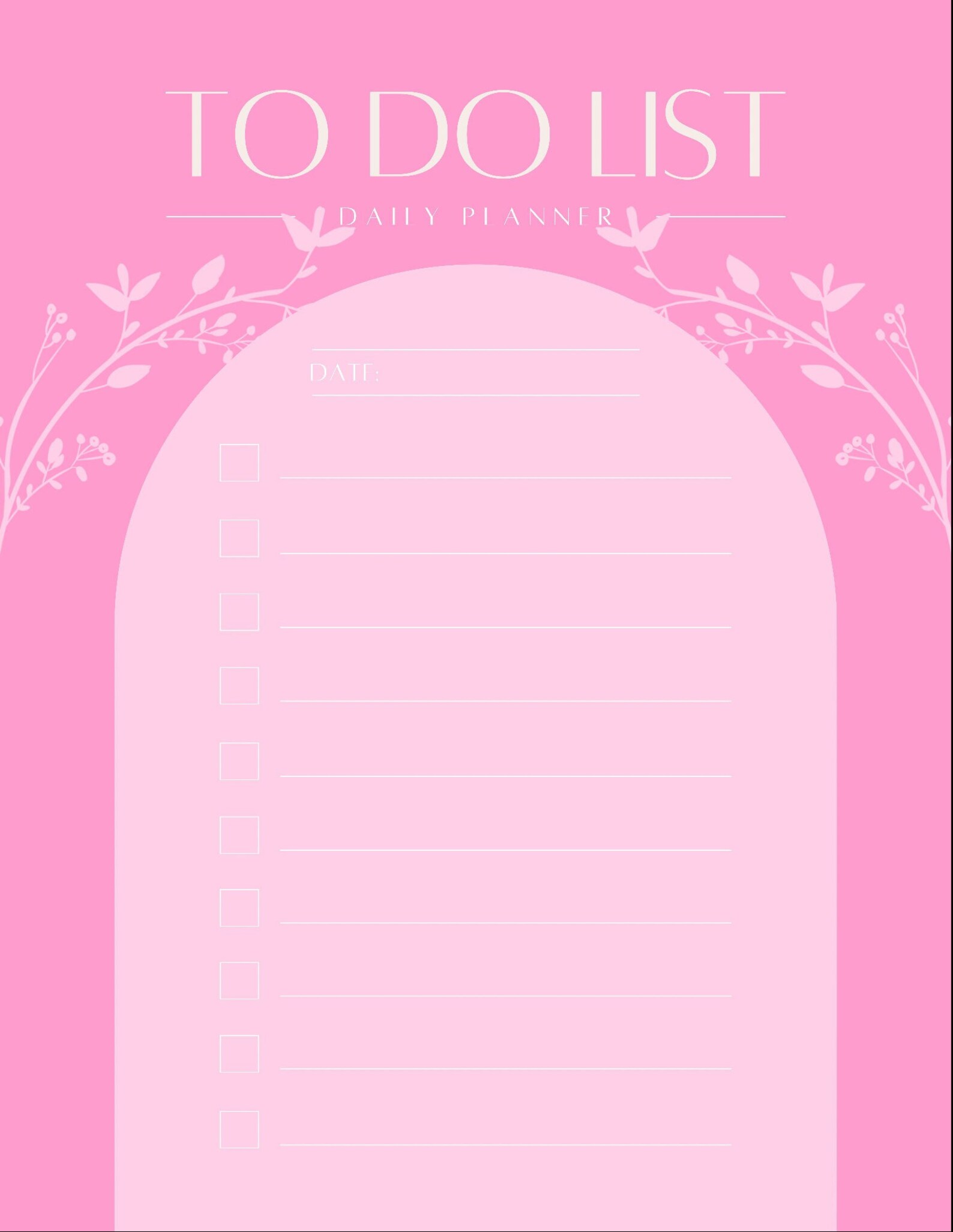 Pink To-list Simple Printable - Etsy