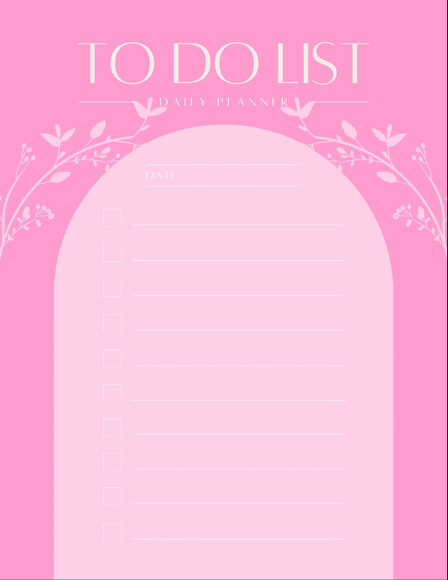 Pink To-list Simple Printable - Etsy