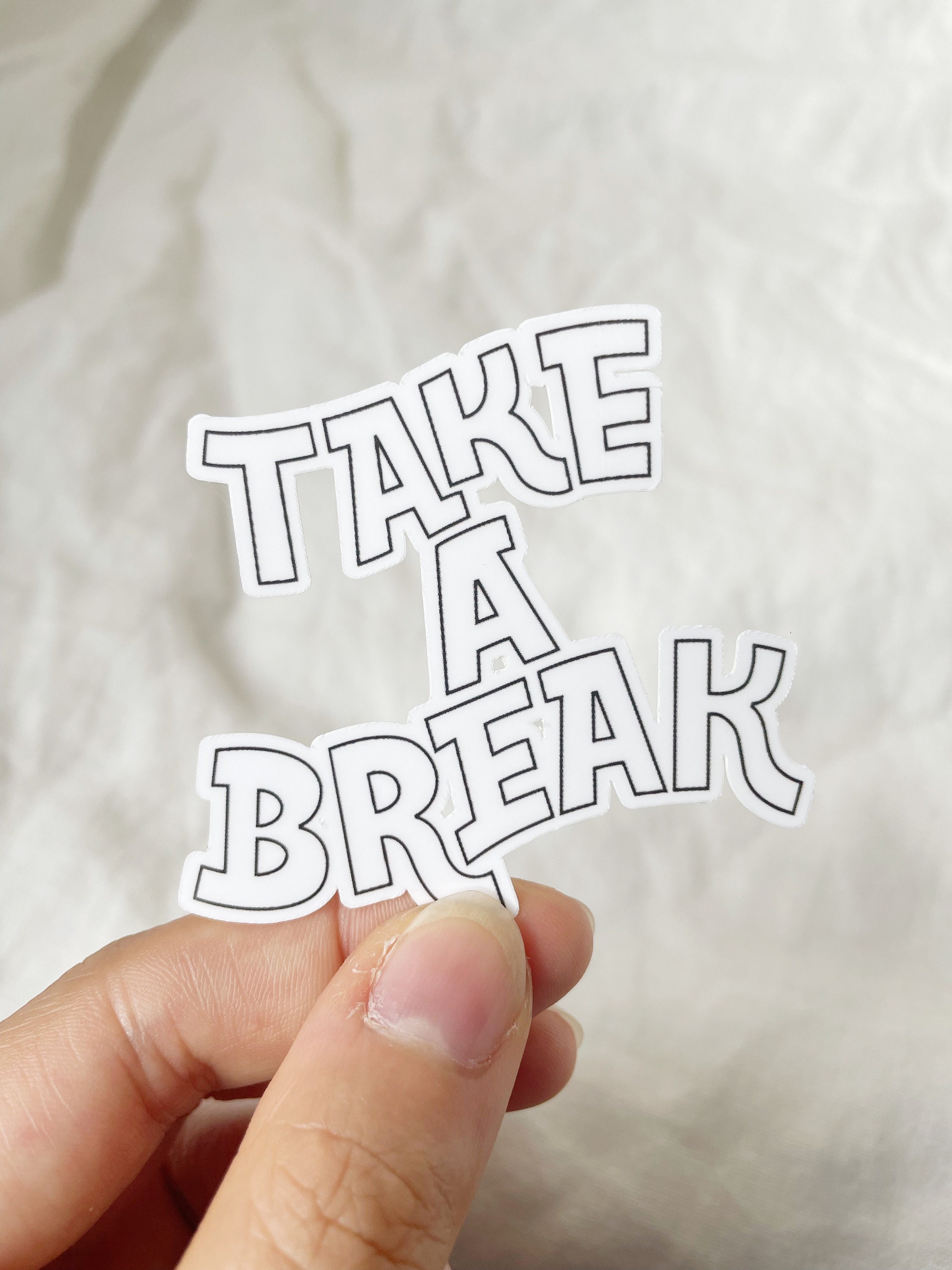 Take A Break Black Outline Sticker - Etsy