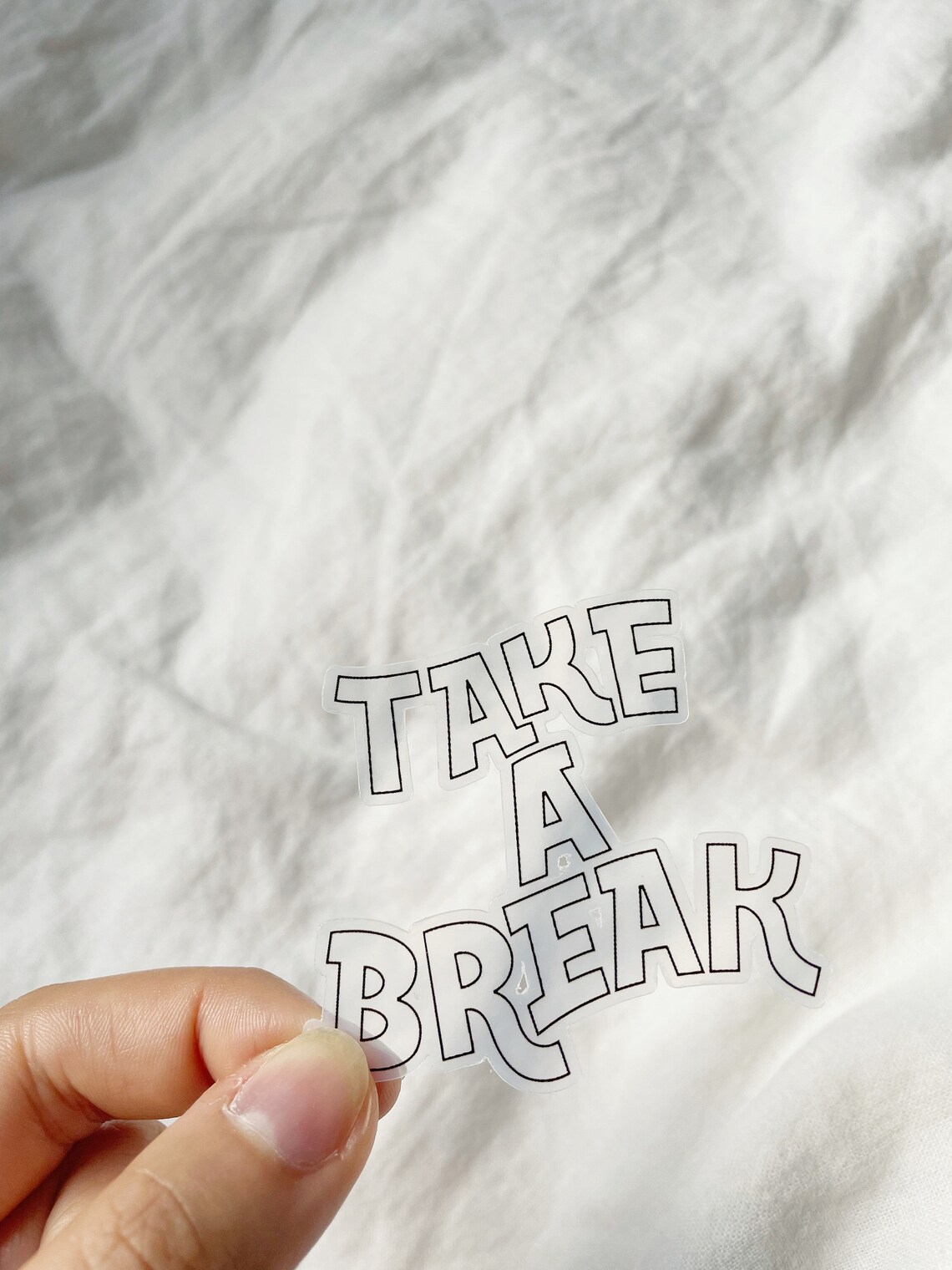 Take A Break Black Outline Sticker - Etsy