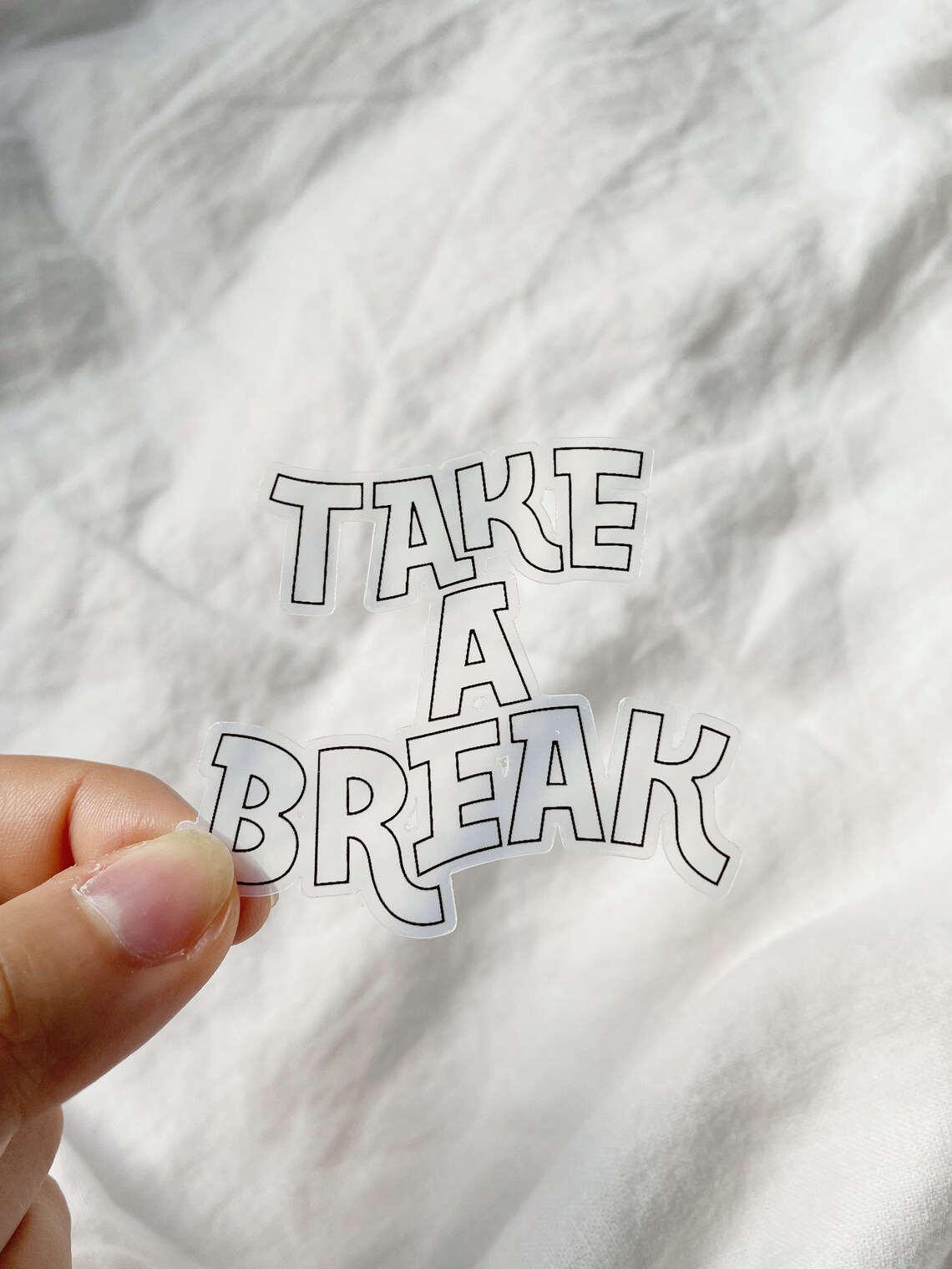 Take A Break Black Outline Sticker - Etsy