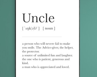 Uncle Definition | Etsy