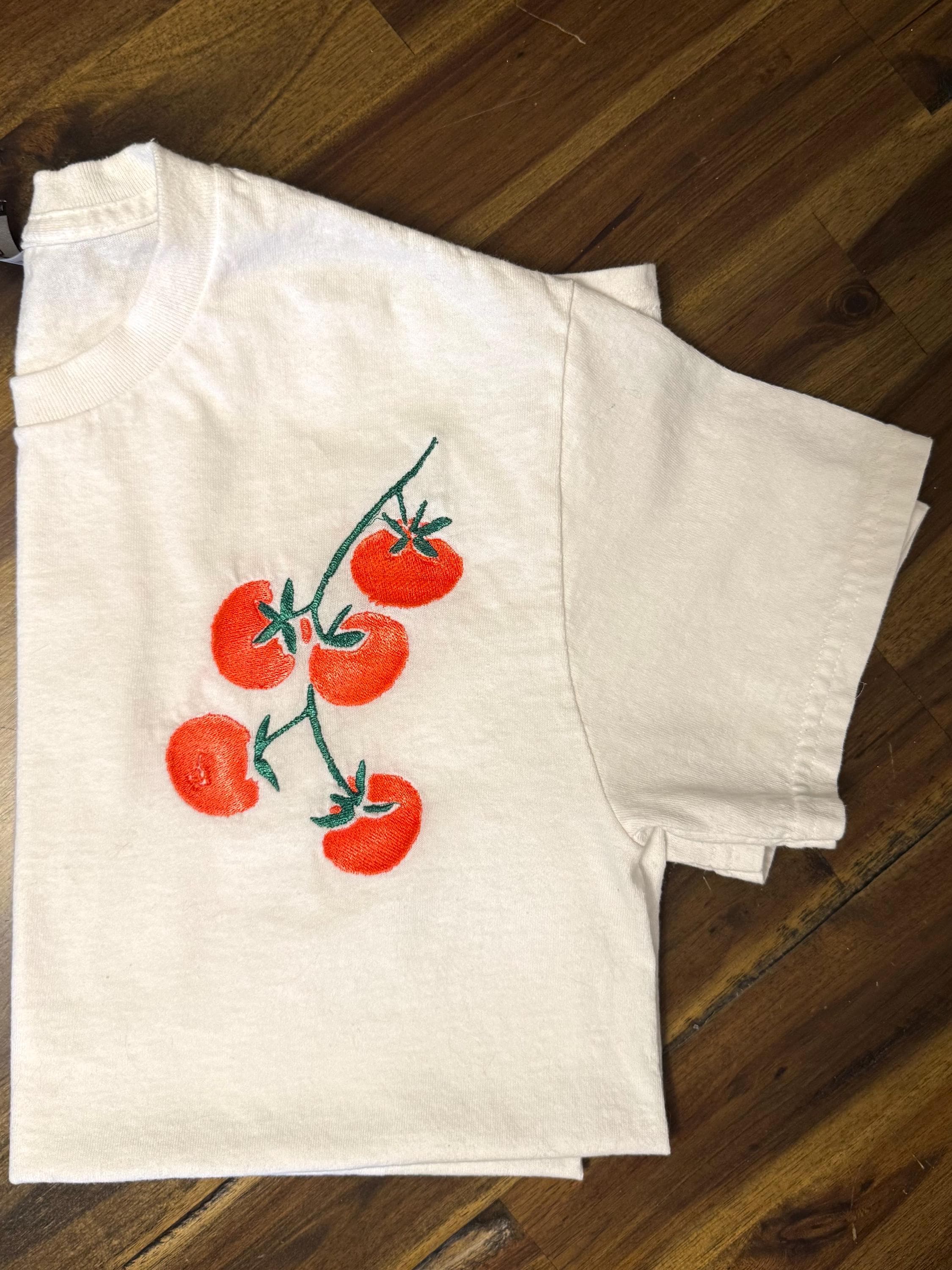 Tomato Vine Embroidery Tee - Etsy