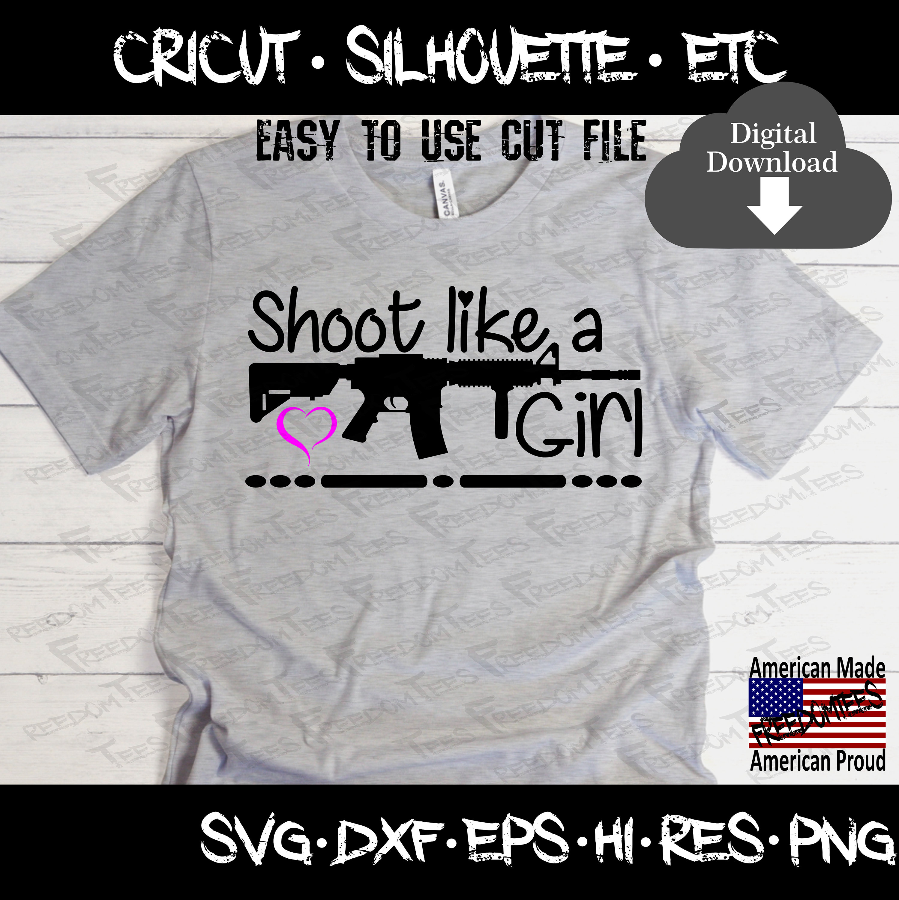 Shoot Like a Girl, Gun Girl, AR 15, Pistol, Assault Rifle, Easy to Use ...