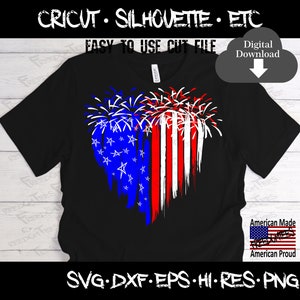 American Flag Heart, Fourth of July, Independence Day Svg, Usa Flag ...