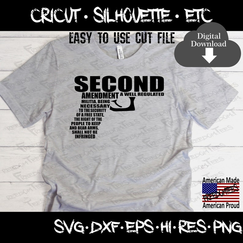 2nd Amendment Svg, Second Amendment Svg, Word Art, Cricut, Silhouette, Vector, Easy to Use ...