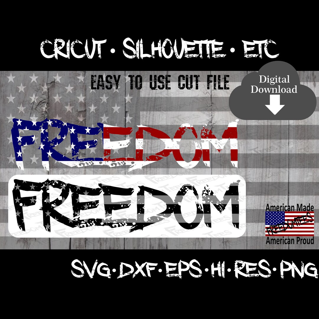 Freedom Svg, American Flag, Distressed, Subdued, Cricut, Silhouette ...