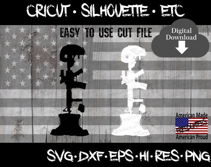 Fallen Soldier Battle Cross Military Memorial Soldier - Etsy