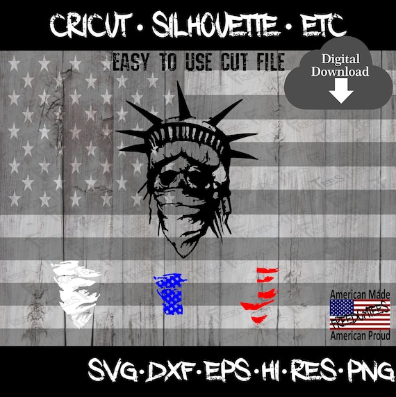 SvG DXF Digital Files Statue of Liberty Flag SVG PnG AI EpS Craft ...
