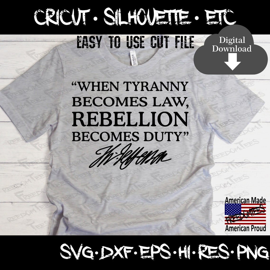 American Svg, When Tyranny Becomes Law, Rebellion Becomes Duty, Cricut ...