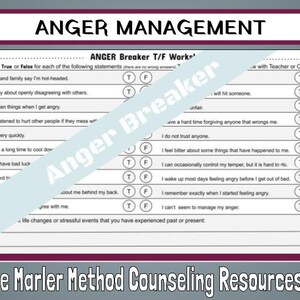 The ANGER BREAKER T/F CBT Worksheet Intake Tool for Teens or Students ...