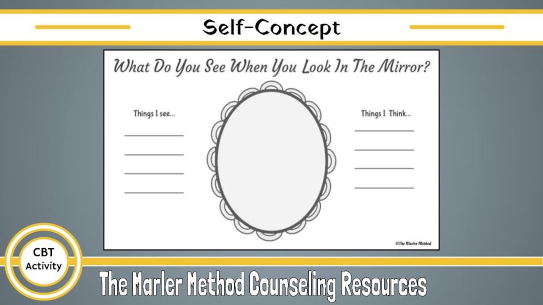 CBT Mirror Portrait Art Therapy Worksheet for Children, Teens ...