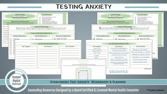 Worksheets Test Anxiety
