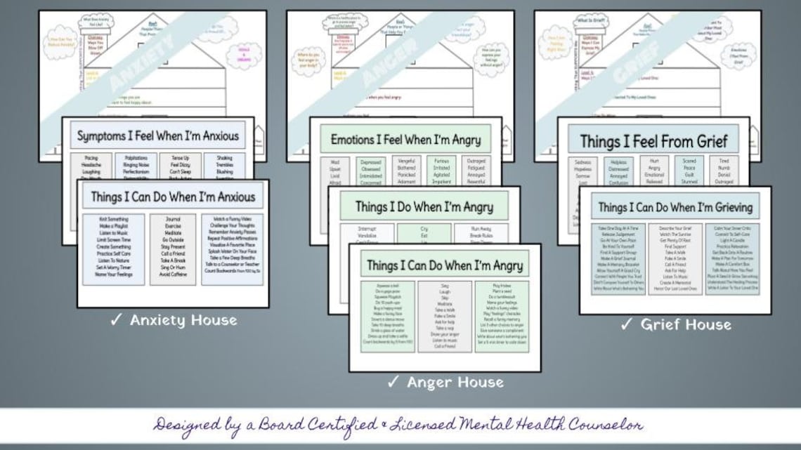 CBT Worksheet / Activity Bundle for Children & Teen Counseling - Etsy
