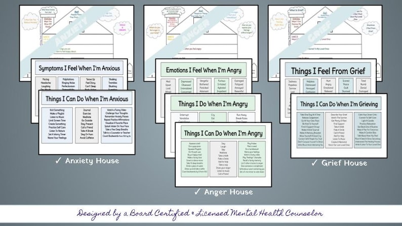 CBT Worksheet / Activity Bundle for Children & Teen Counseling W Art ...