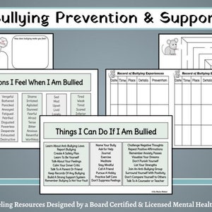 The Bully Mouse CBT Worksheet for Kids & Teens With End Bullying Maze ...