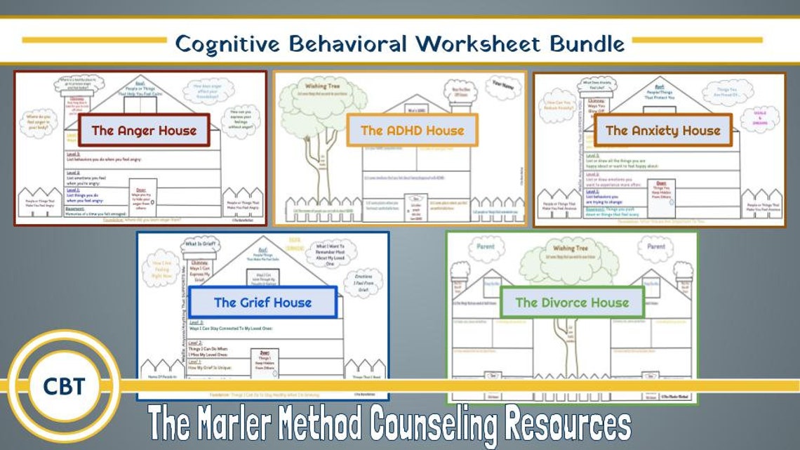 Cognitive Behavioral Therapy Worksheet for Children & Teens W Stess ...