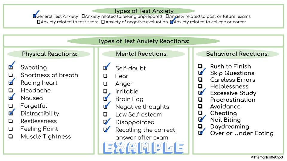 Overcoming TEST / EXAM Anxiety CBT Worksheet & Planner for Students W ...
