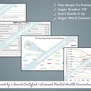 CBT Worksheet / Activity Bundle for Children & Teen Counseling W Art ...