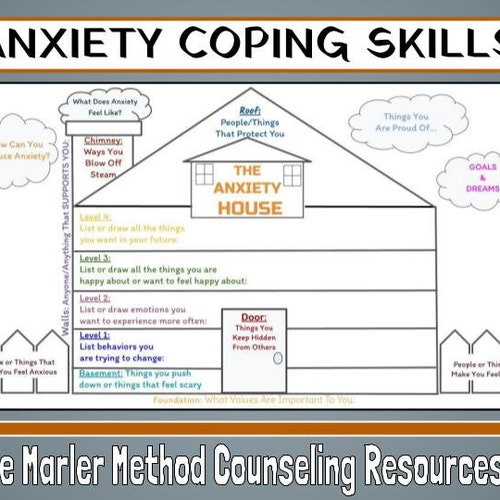 Anxiety House Worksheet for Self-expression pre-teen & Teens - Etsy