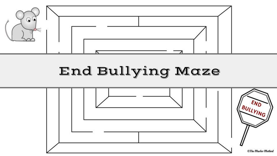 The Bully Mouse CBT Worksheet for Kids & Teens With End Bullying Maze ...