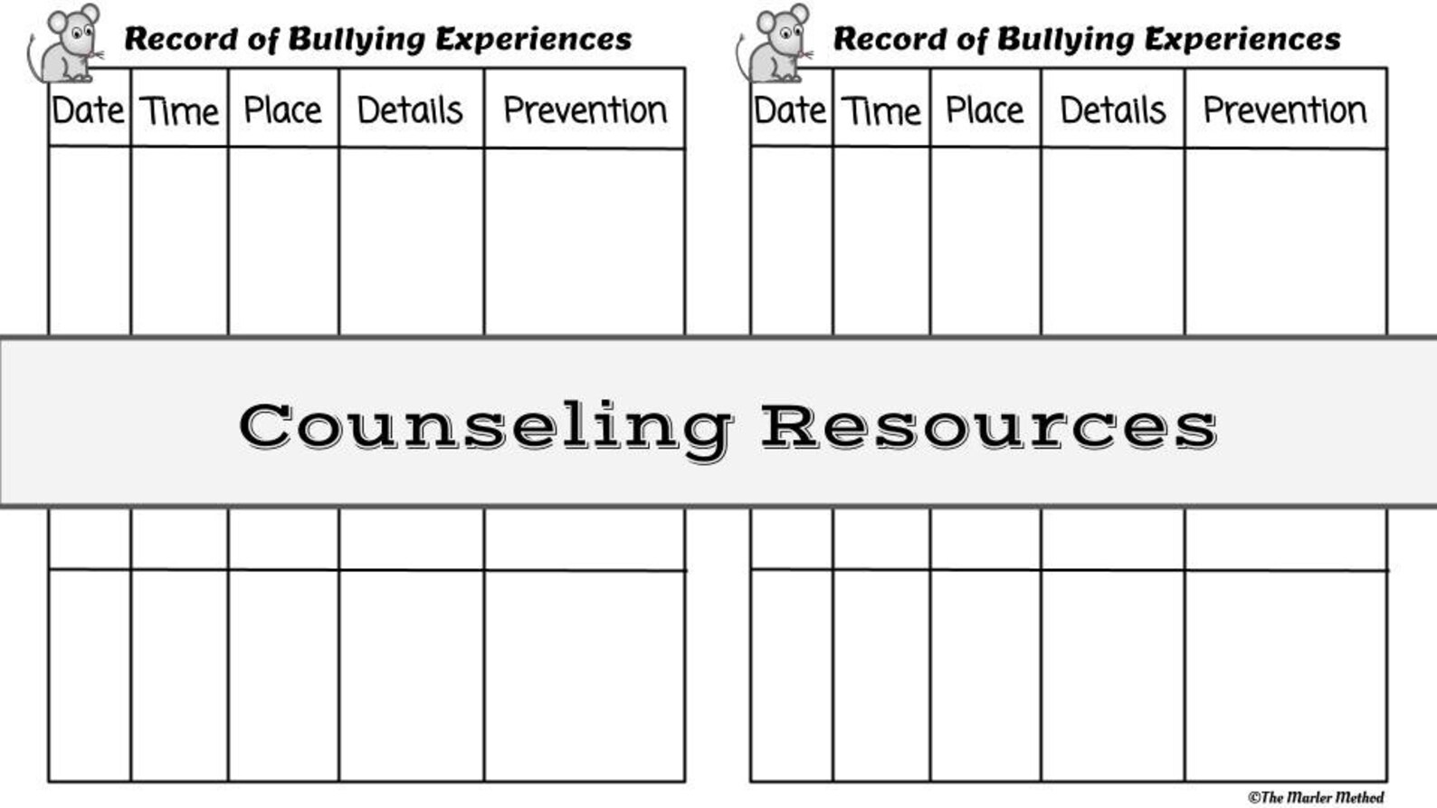 The Bully Mouse CBT Worksheet for Kids & Teens With End Bullying Maze ...