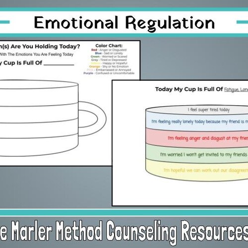 CBT Emotions Cup Coloring Activity / Worksheet for Expressing - Etsy