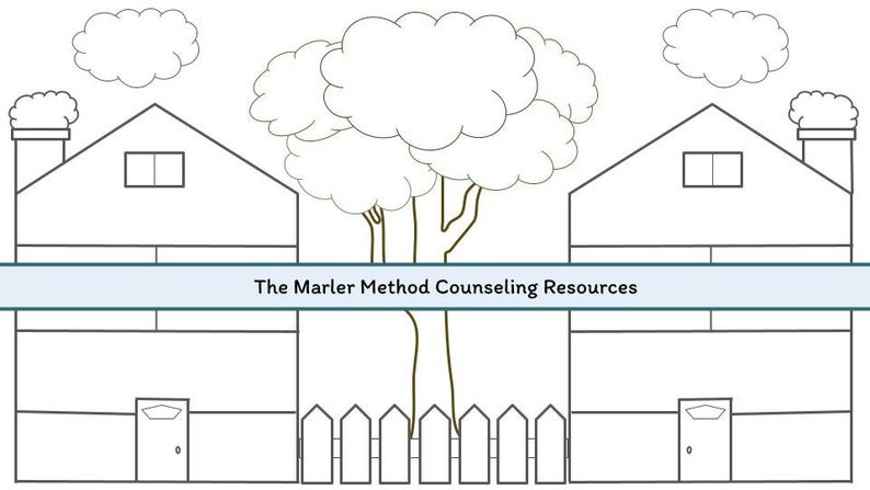 The "two-houses" CBT / ART Therapy Worksheet Activity for Kids Coping W ...