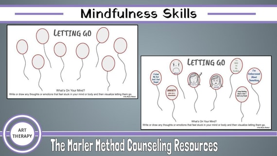 Art Therapy CBT Letting Go Worksheet for Mindfulness | Etsy