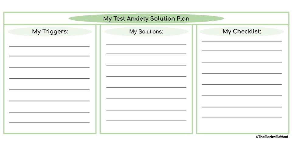 Overcoming TEST / EXAM Anxiety CBT Worksheet & Planner for Students W ...