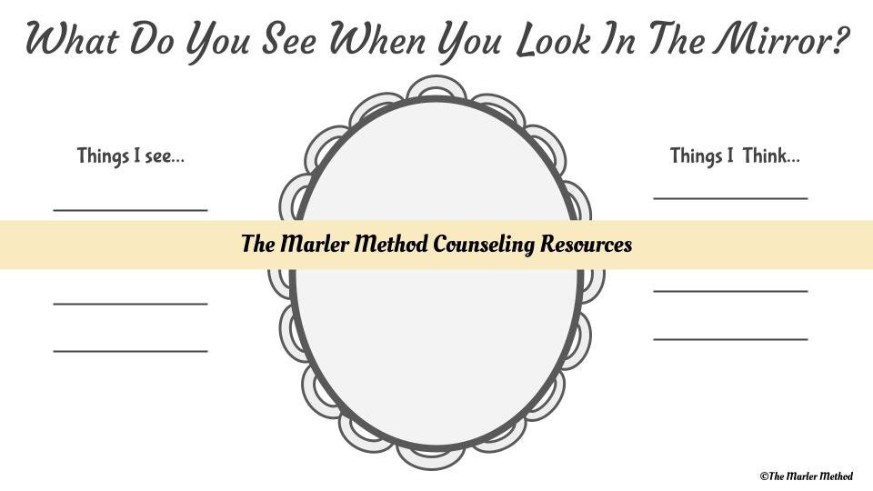 CBT Mirror Portrait Art Therapy Worksheet for Children, Teens ...