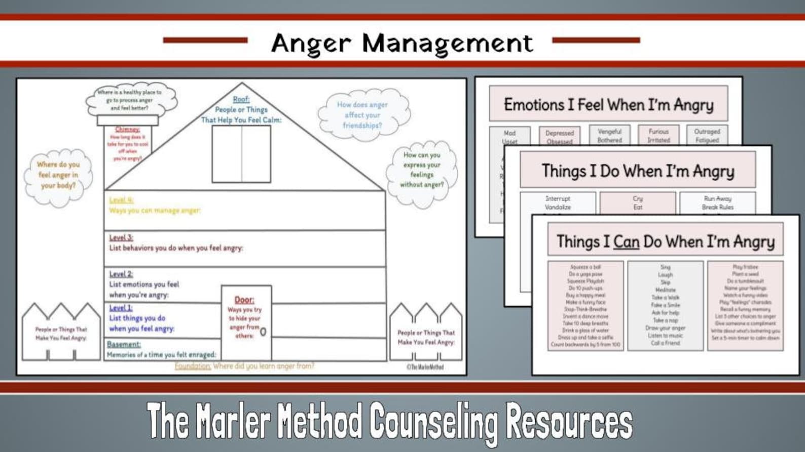 Cognitive Behavioral Therapy Worksheet for Children & Teens W Stess ...